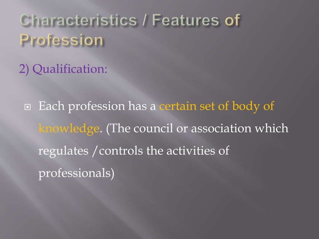 Grade 11 Profession and Characteristics | PPTX