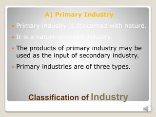 Grade 11 Classification of Industry | PPTX
