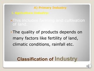 Grade 11 Classification of Industry | PPTX
