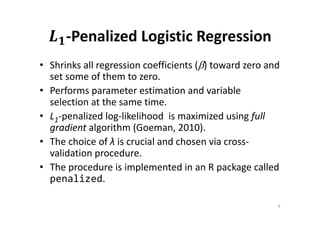 Classification using L1-Penalized Logistic Regression | PDF