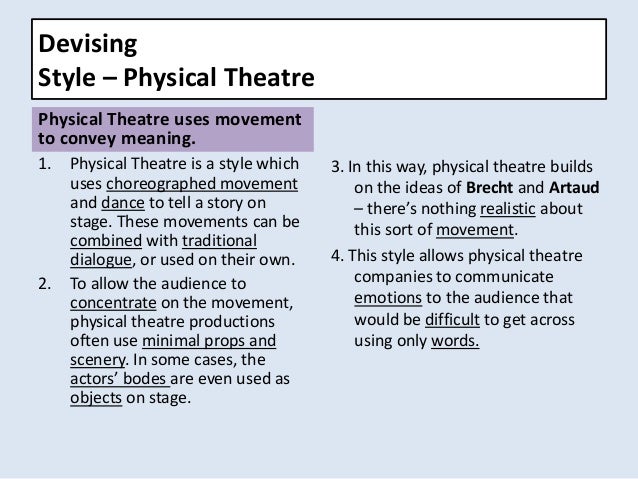 L1 Physical Theatre: Skills