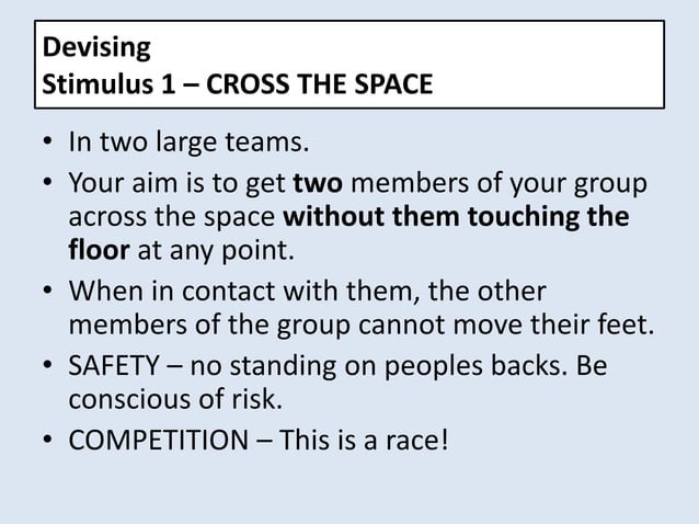 L1 Devising - Physical Theatre skills workshop 1 | PPTX | Theater ...