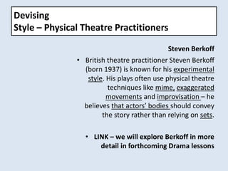 L1 Devising - Physical Theatre skills workshop 1 | PPTX