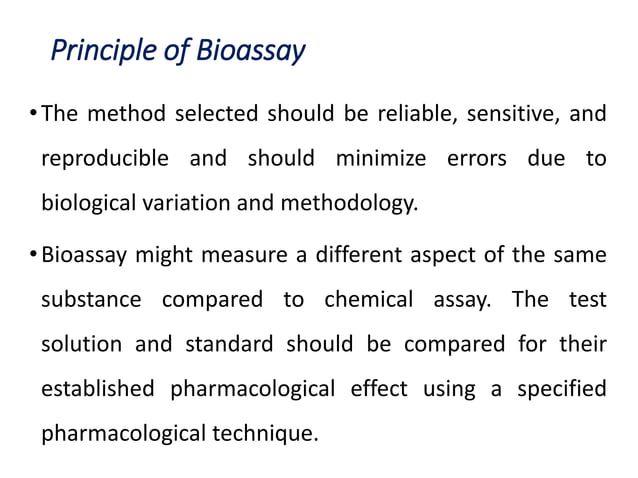 Principles of bioassay