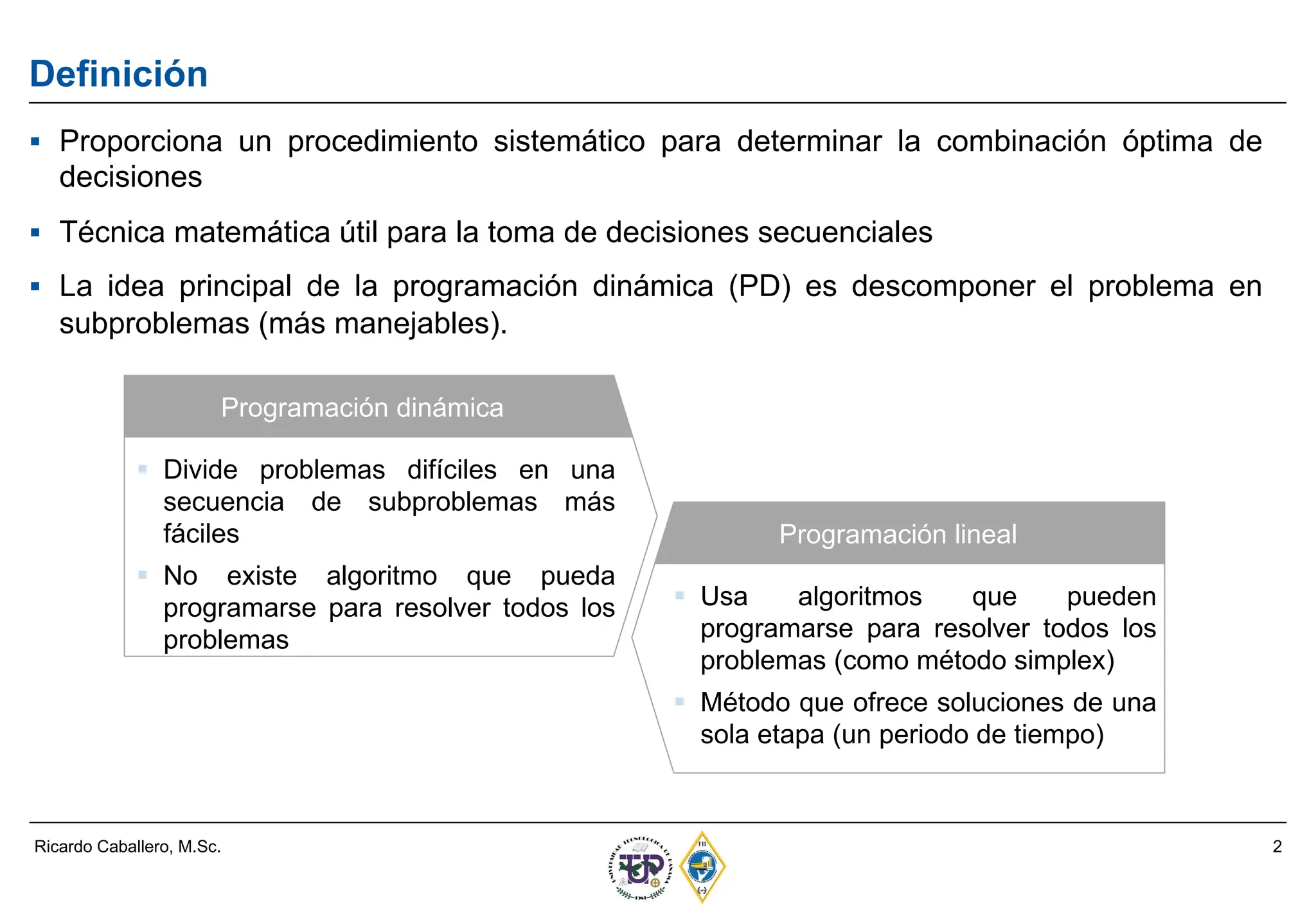 programacion dinamica, paso a paso en la res | PDF