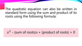 L1 Quadratic Equations.pptx | Physics | Science