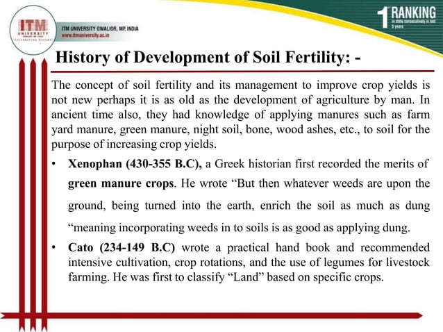 Soil fertility and soil productivity concepts.pptx | Agriculture ...