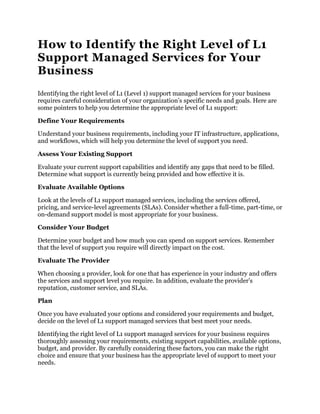 L1 Support.pdf | IT and Internet Support | Internet