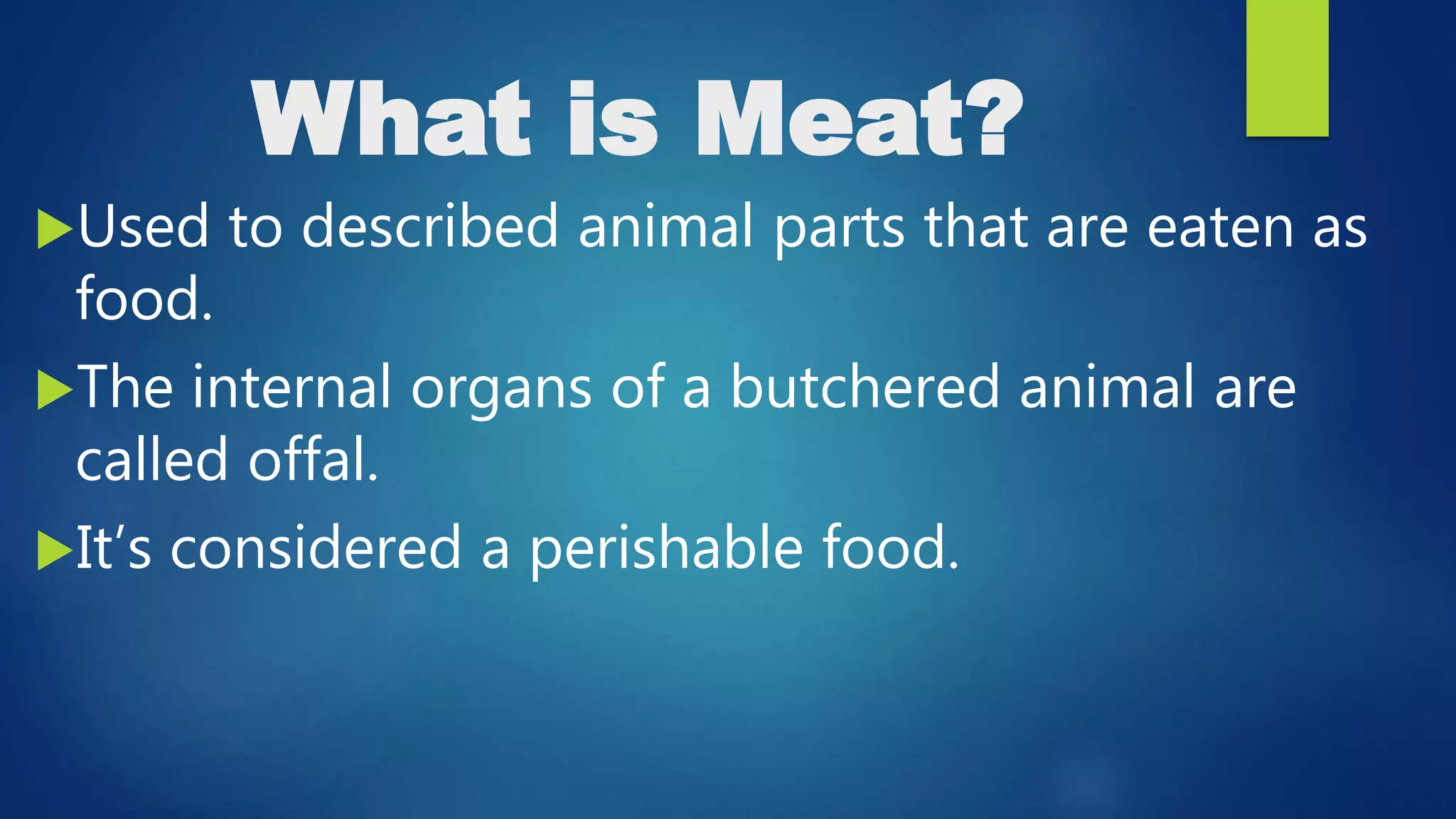 L1 tle8 kinds of meat & poultry for processing | PPTX