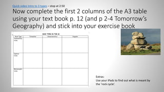 L1 types of rock | PPTX | Geology | Science