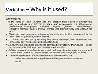GCSE Devising - Verbatim Theatre L1: Skills | PPTX