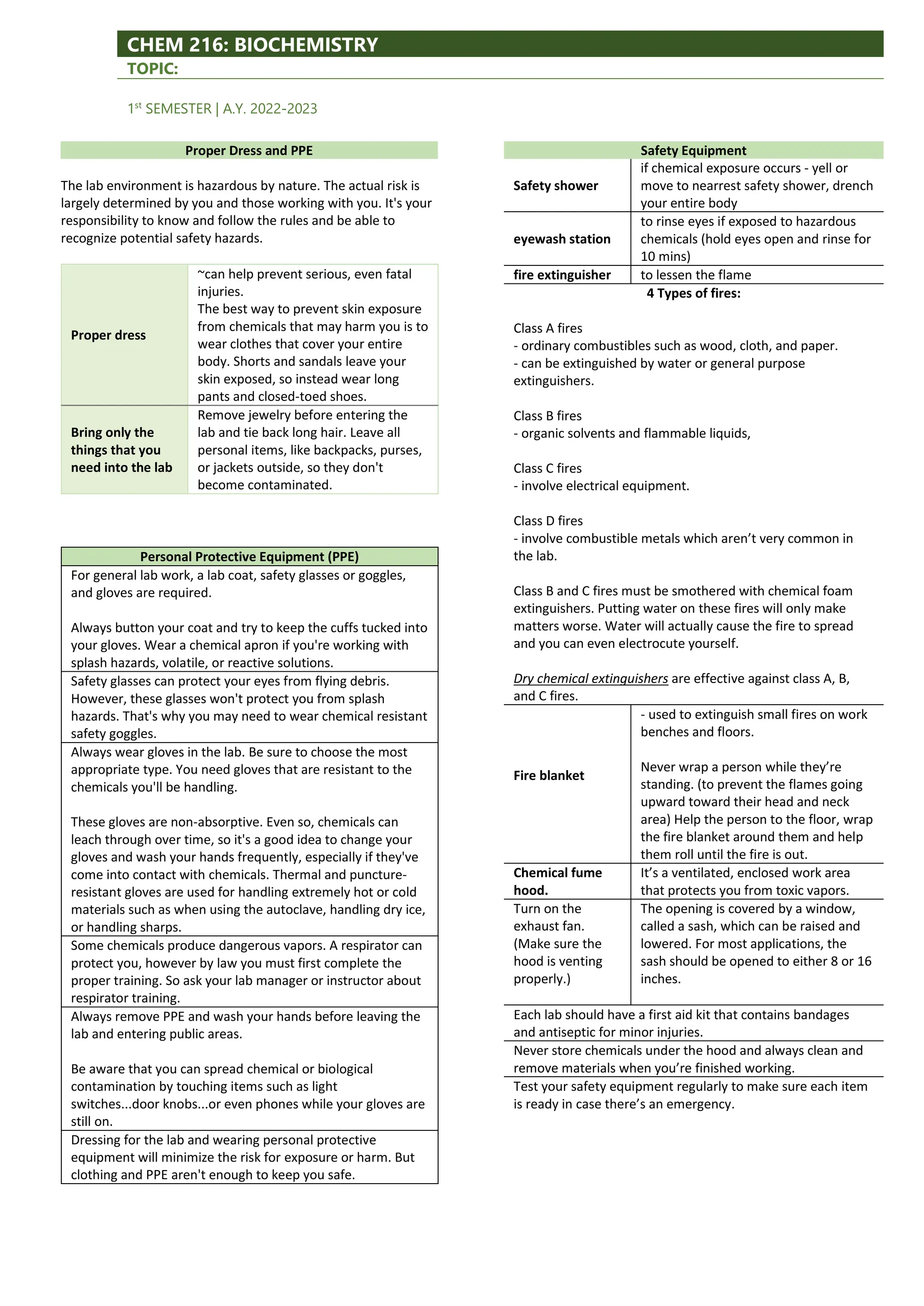 Lesson 1 Worksheet 2 - Lab Safety. Chemistry | DOCX