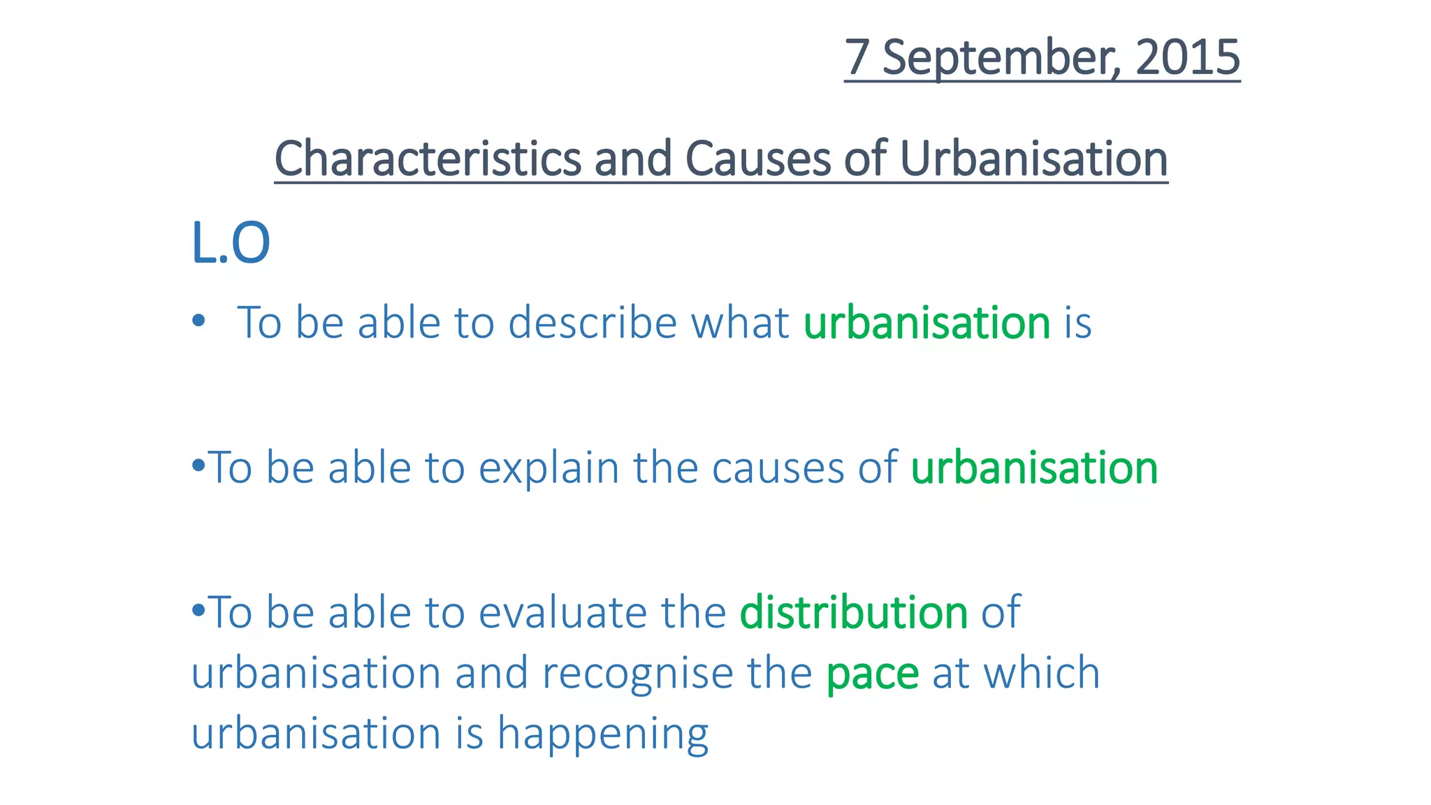 What is urbanisation? | PPTX
