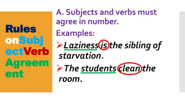 Grade 7 Subject- Verb Agreement | PPTX