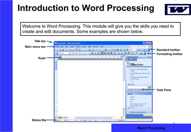 Introduction to word processing in detal | PPT