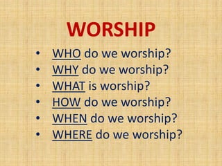 Worship Lesson 1 | PDF