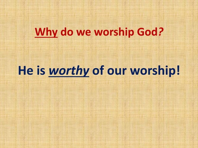 Worship Lesson 1 | PPT