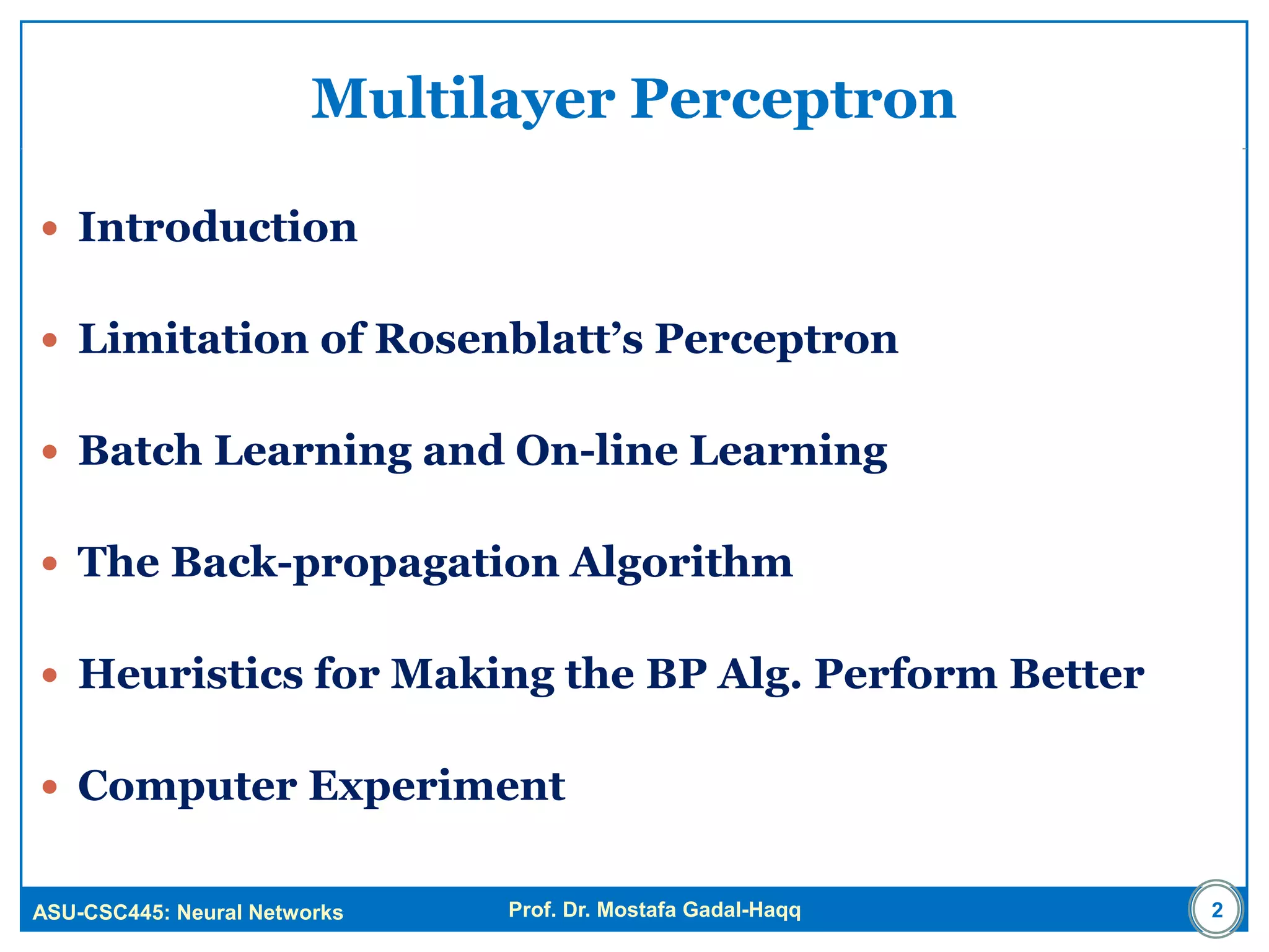 Neural Networks: Multilayer Perceptron | PDF