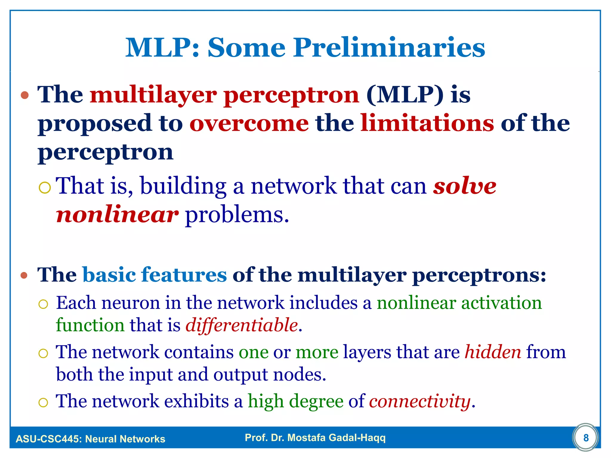 Neural Networks: Multilayer Perceptron | PDF