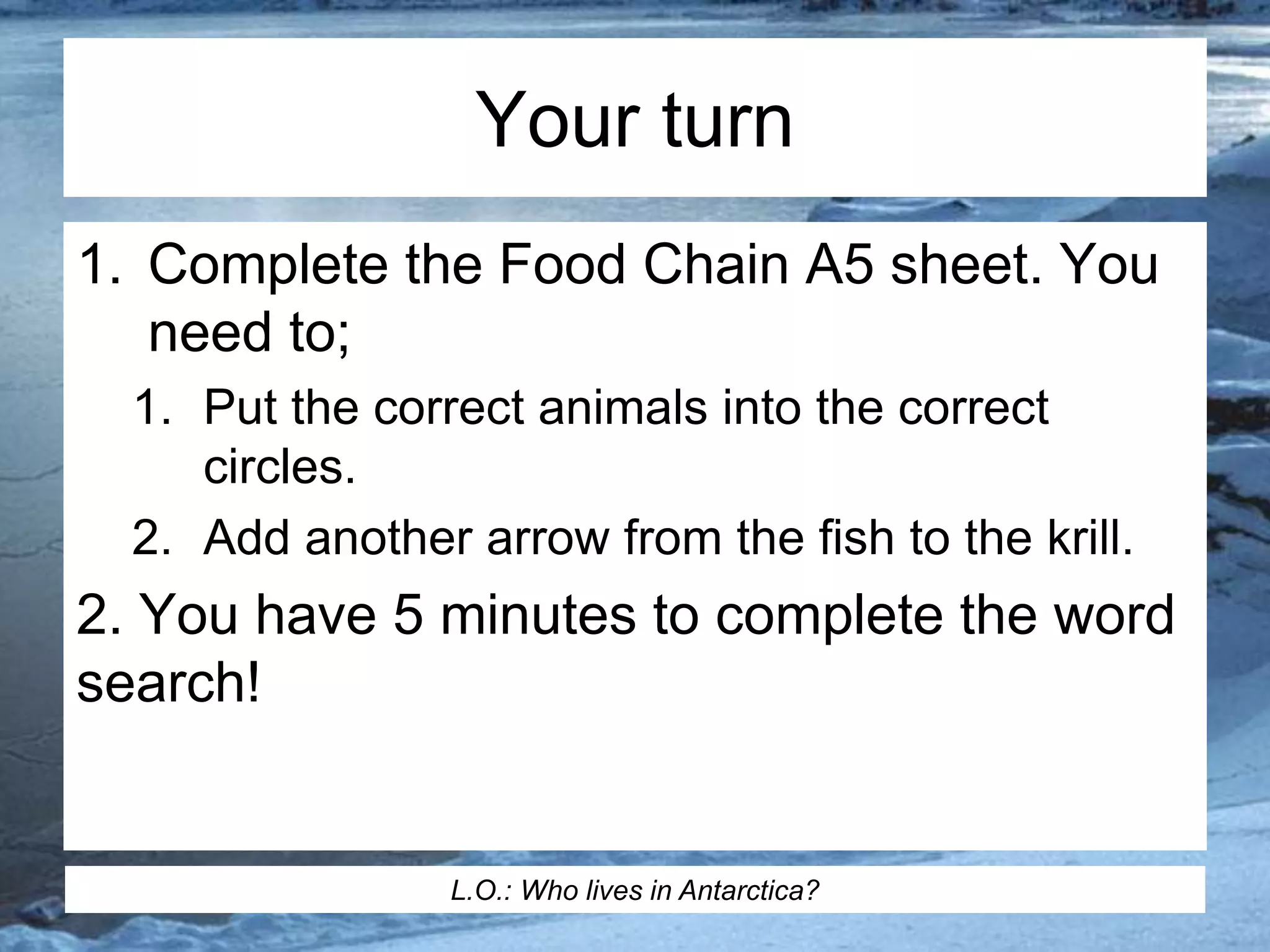 L2. antarctica food chain and wildlife ap | PPTX