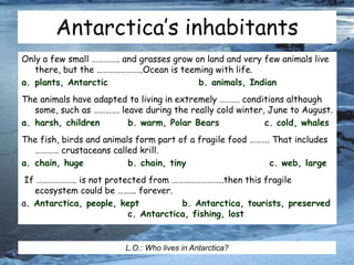 L2. antarctica food chain and wildlife ap | PPTX | Geography | Science