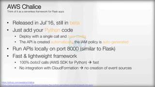 Developing and deploying serverless applications (February 2017) | PPT