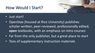 Adopt an Open Textbook for Your Intro Course in Less Than 20 Hours | PPTX