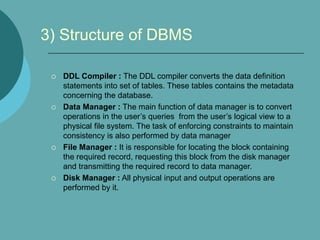 componenets of dbms | PPT