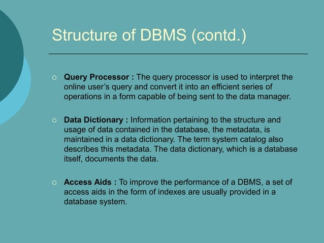 componenets of dbms | PPT