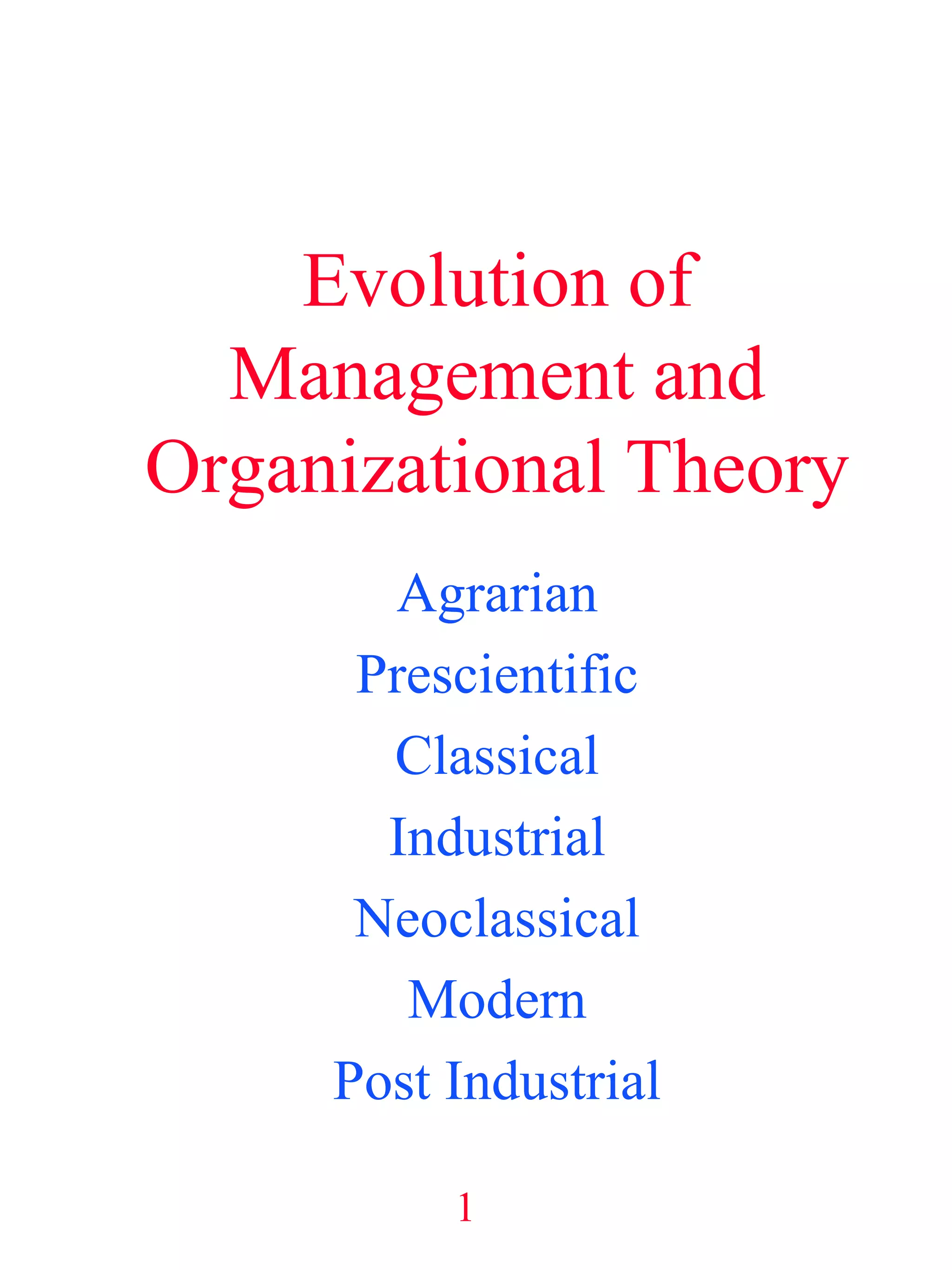 Evolution of Management Theory | PDF