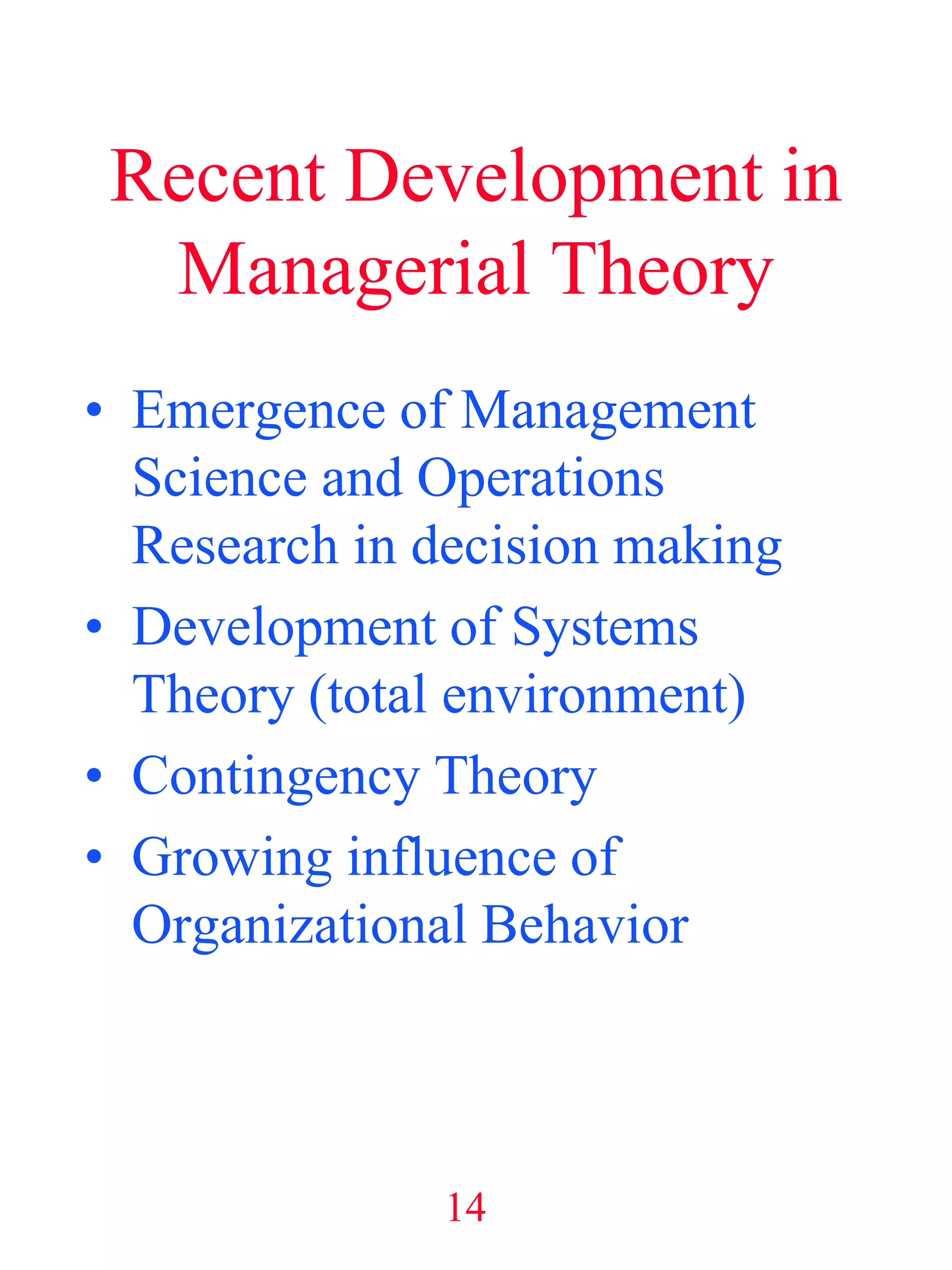 Evolution of Management Theory | PDF