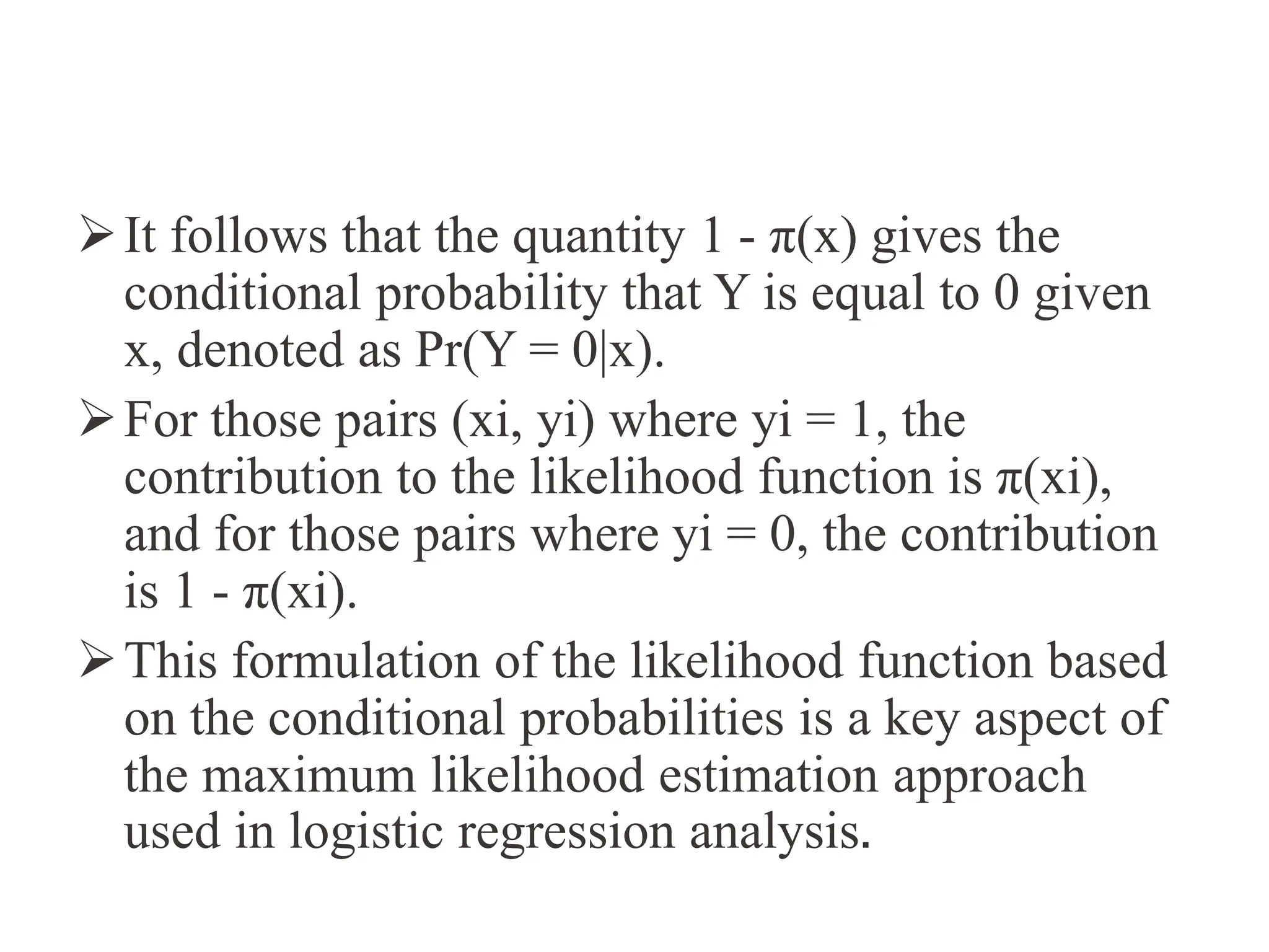 conditional probablity in logistic regression | PPTX