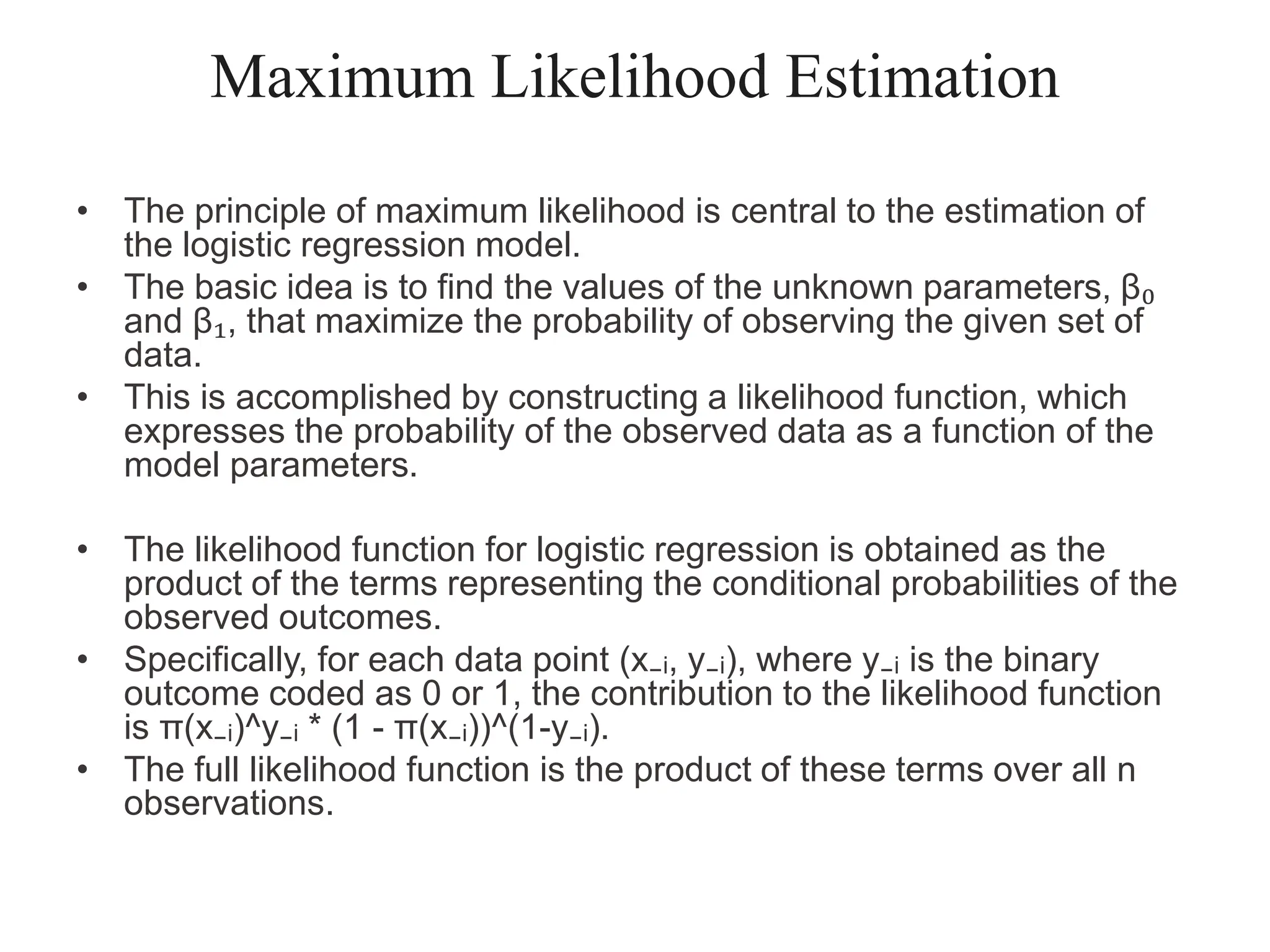 conditional probablity in logistic regression | PPTX
