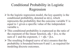 conditional probablity in logistic regression | PPTX