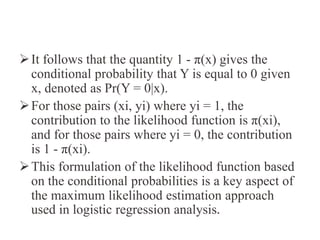 conditional probablity in logistic regression | PPTX | Physics | Science