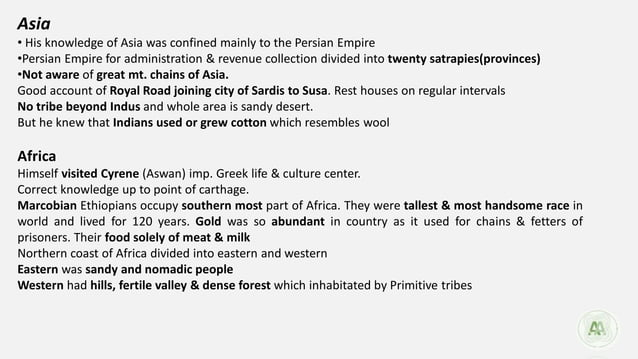 Evolution of geographical thought Greek scholars (hecataeus, Herodotus ...