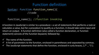 L2. Function in JS, CSE 202, BN11.p1df documents | PPT