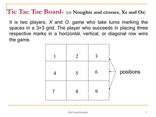Tic Tac Toe Game playing strategies-PPTs | PPTX
