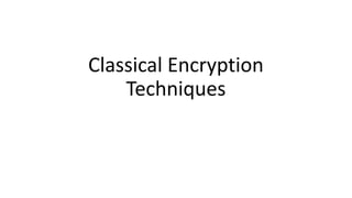Various Cipher techniques in Cryptography | PDF