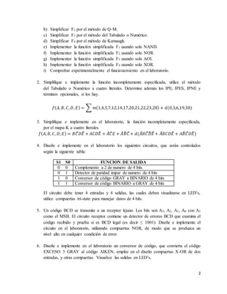 Segundo Laboratorio - Sistemas Digitales I | DOCX