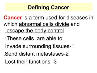 Oncology details of cancer and types overview | PPT