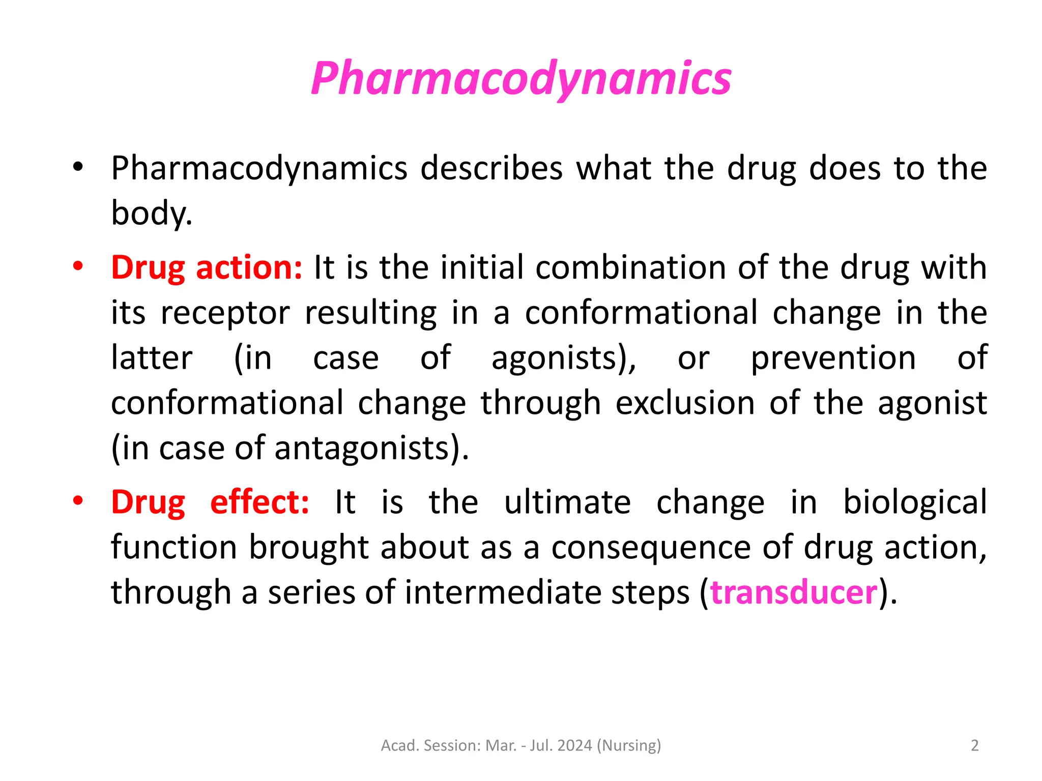 Pharmacodynamics - Introduction (Allied health students) | PPT