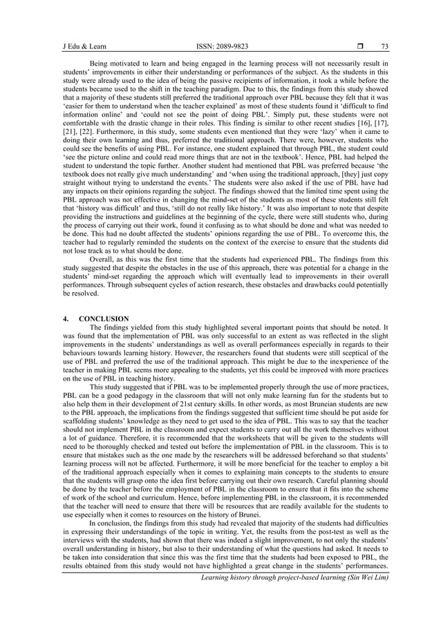 Learning history through project-based learning | PDF