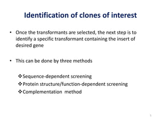 L21. techniques for selection, screening and characterization of ...