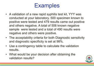 Validation of laboratory tests with important guidelines | PPTX
