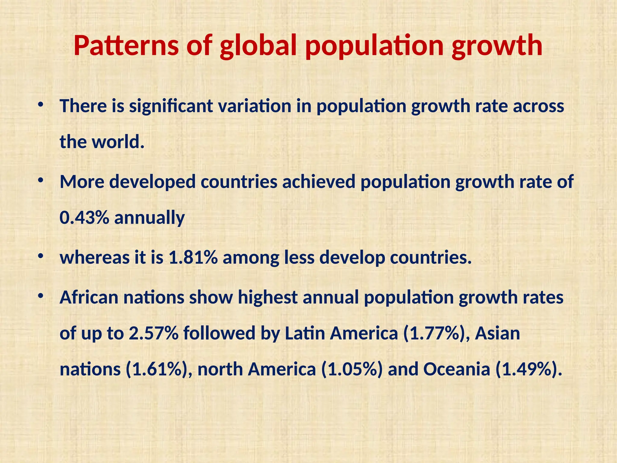 population growth and demographic transition model | PPT