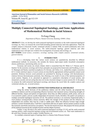 Multiply Connected Topological Sociology, and Some Applications of ...