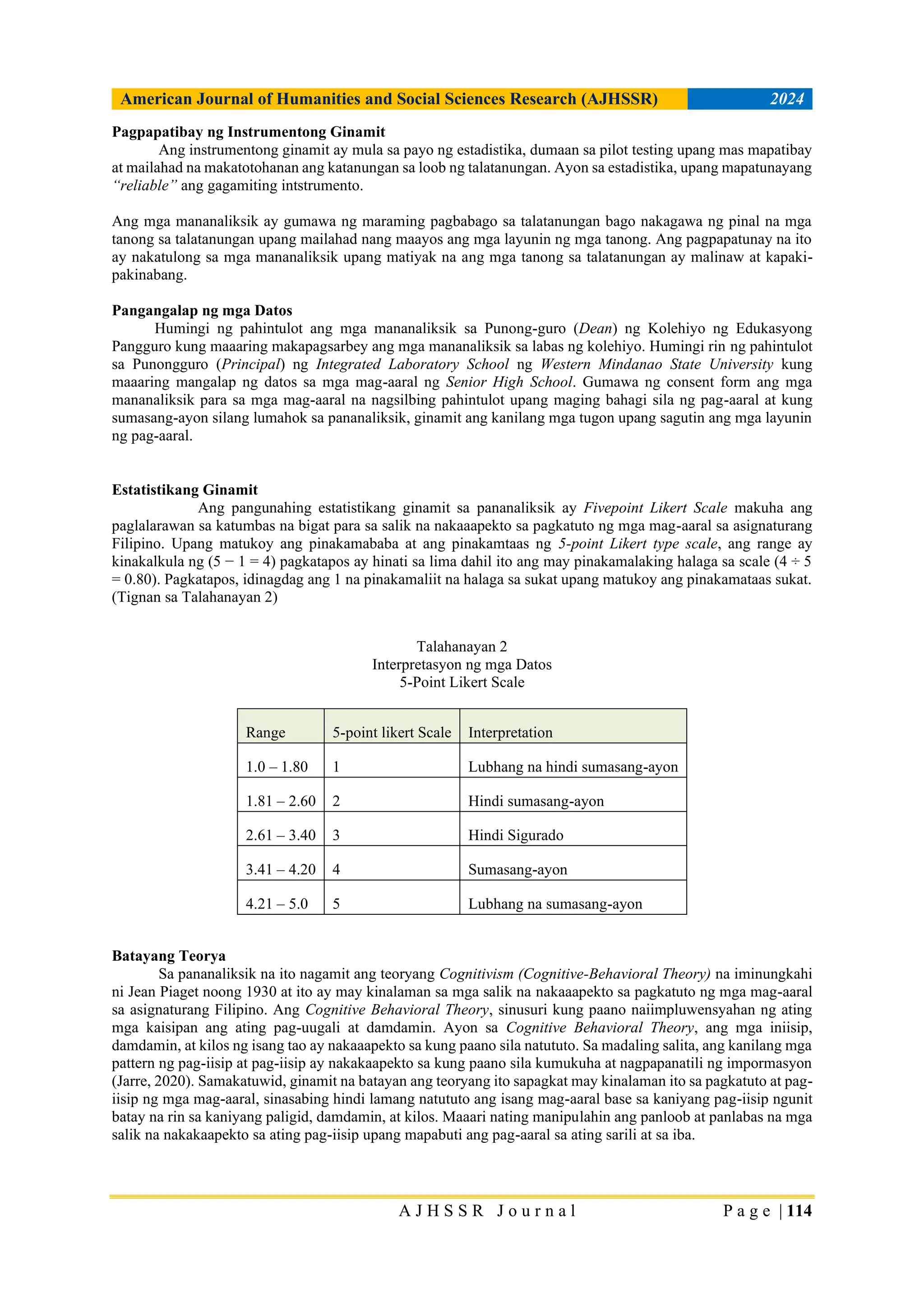 “Mga Salik na Nakaaapekto sa Pagkatuto ng Mag-aaral sa Asignaturang Filipino” | PDF