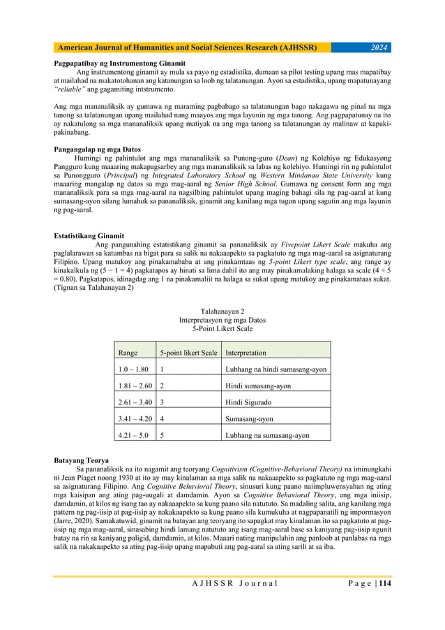 “Mga Salik na Nakaaapekto sa Pagkatuto ng Mag-aaral sa Asignaturang Filipino” | PDF