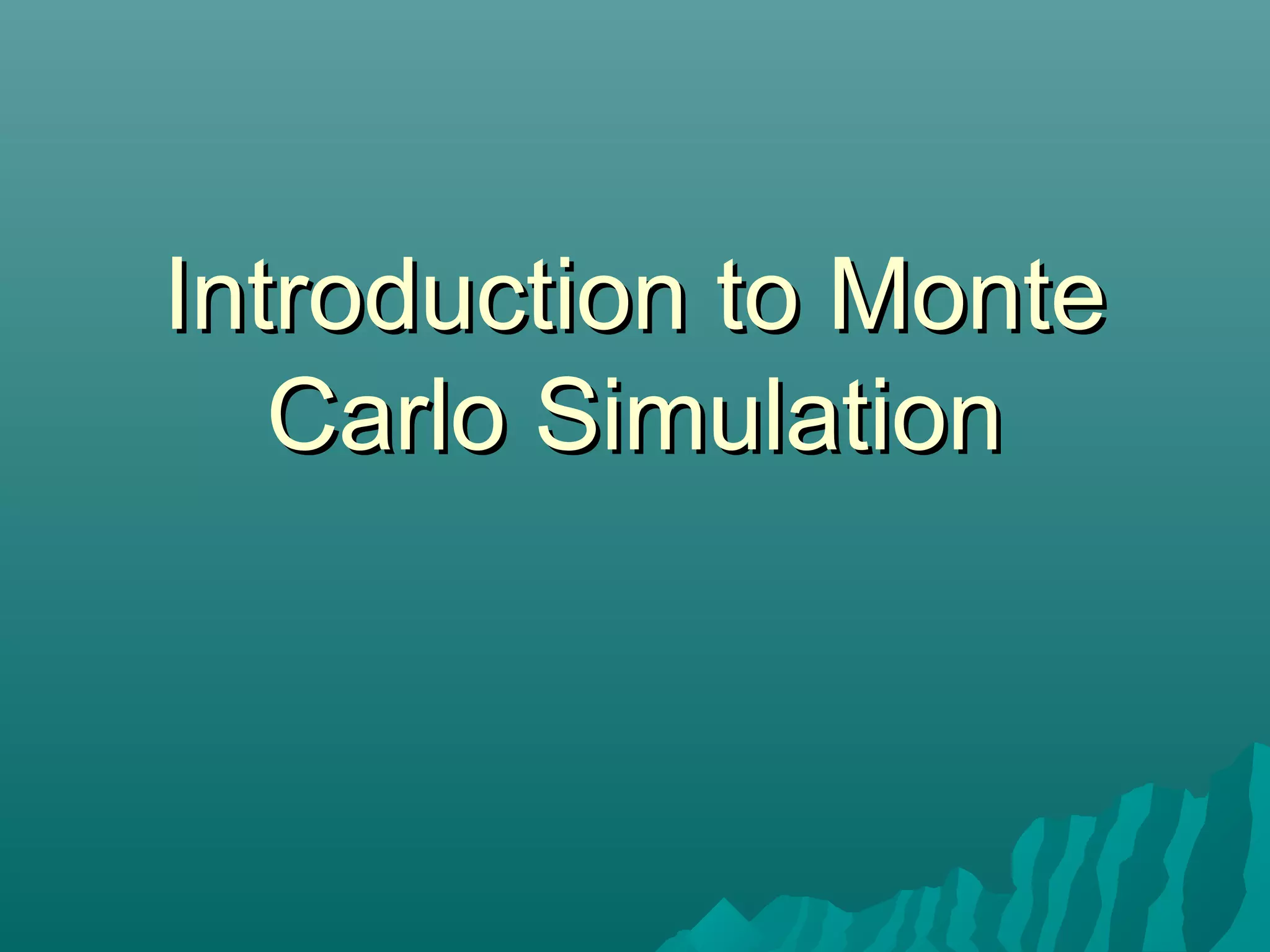 Monte Carlo Simulation Ppt